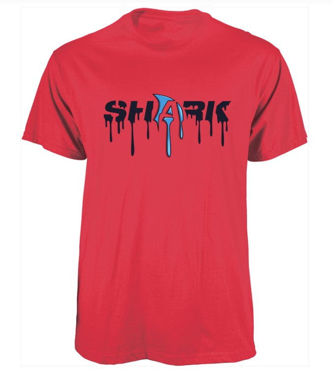 ADULT RED SHARK DRIP LOGO T-SHIRT – 09SHARKBOY Merch